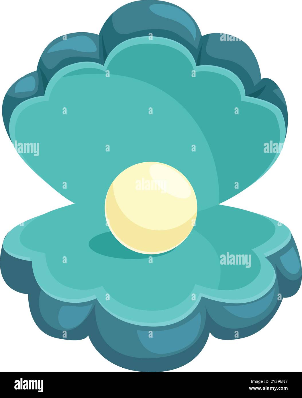 Open oyster is holding a big shiny pearl in its shell Stock Vector ...