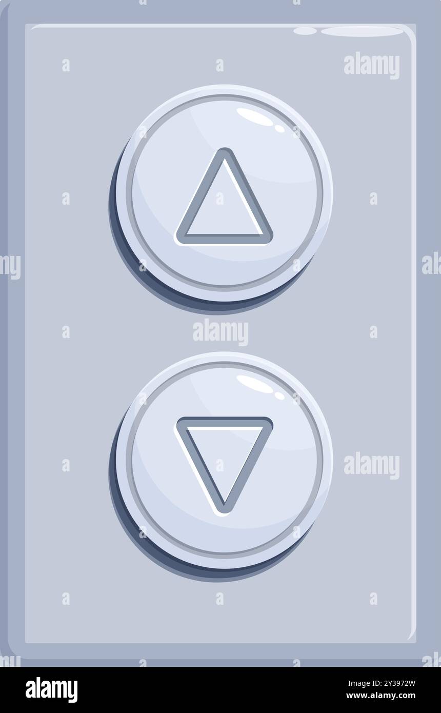 Elevator buttons panel is showing up and down arrows for choosing floor ...