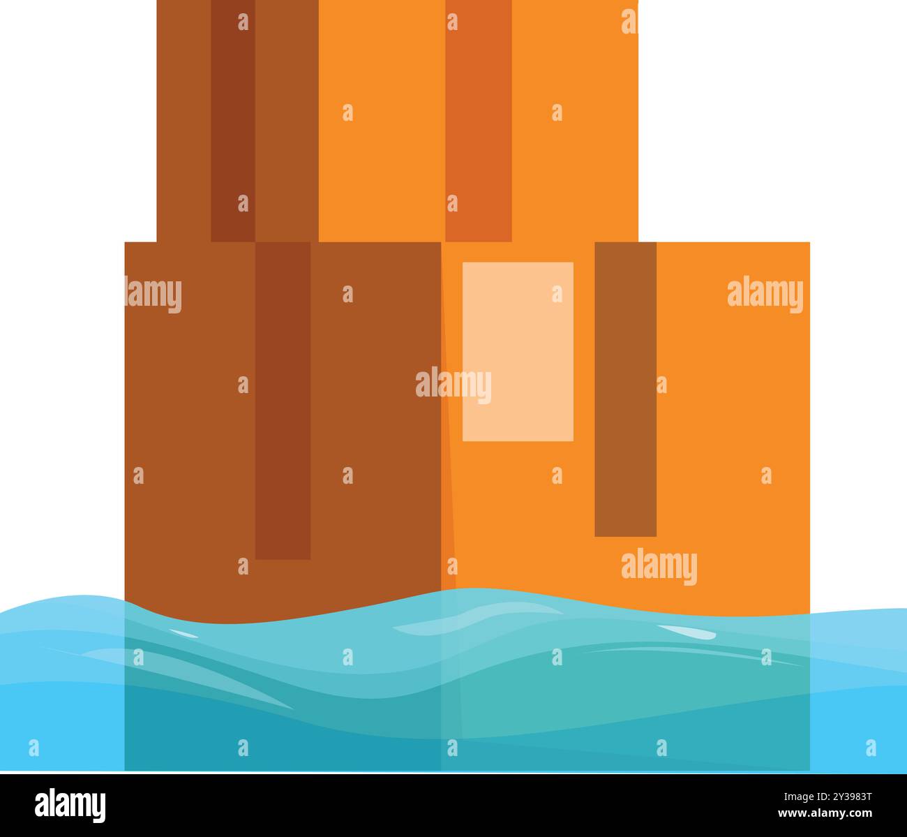 Cardboard boxes floating on water Stock Vector Images - Alamy