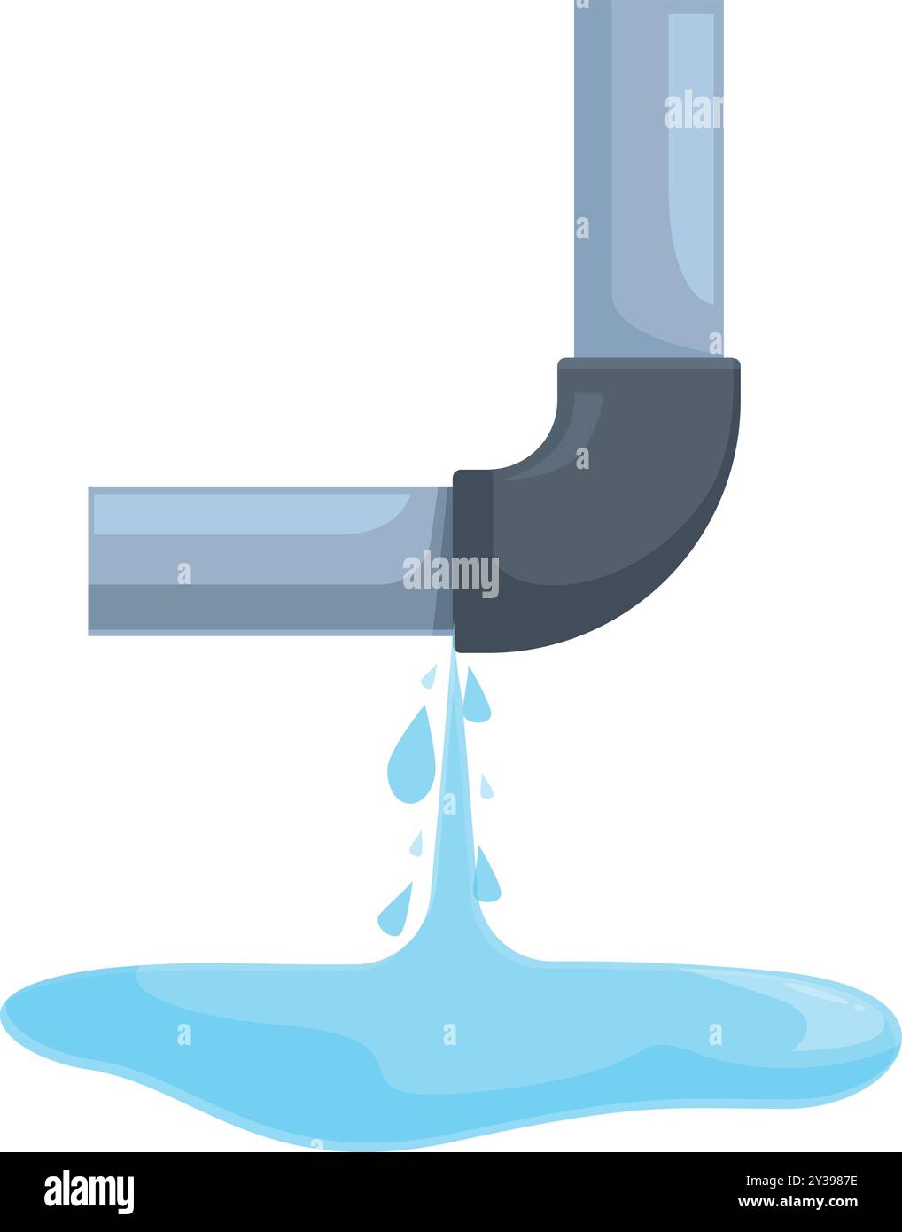 Water is dripping from a leaking pipe, creating a puddle on the floor ...