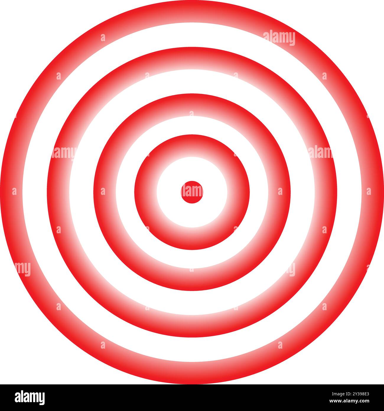 Simple background of red and white concentric circles creating a target ...