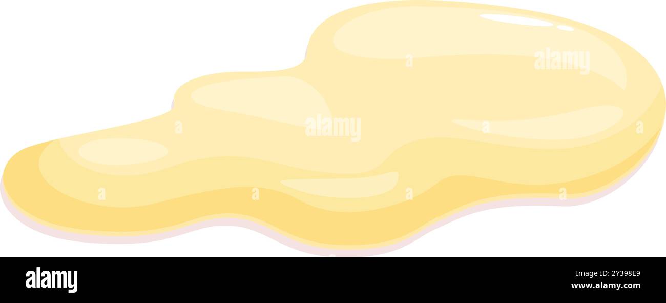 Cartoon illustration featuring a puddle of yellow liquid spilling over ...