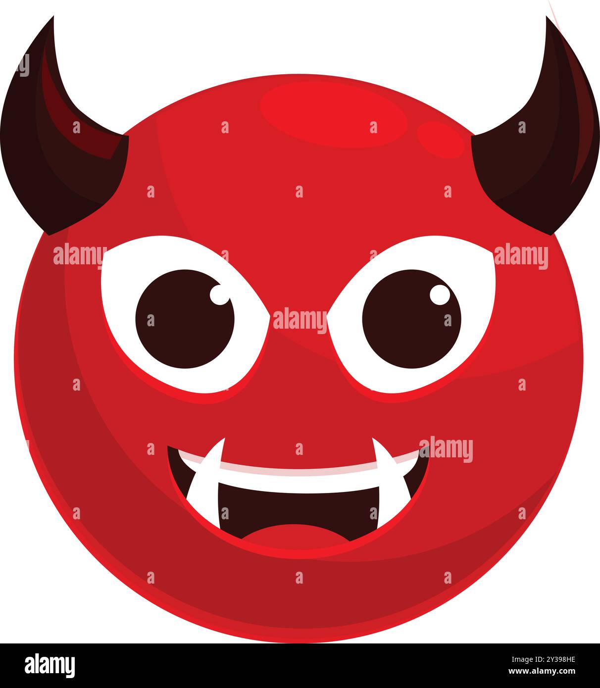 Cartoon devil emoji showing its teeth and looking mischievous Stock ...