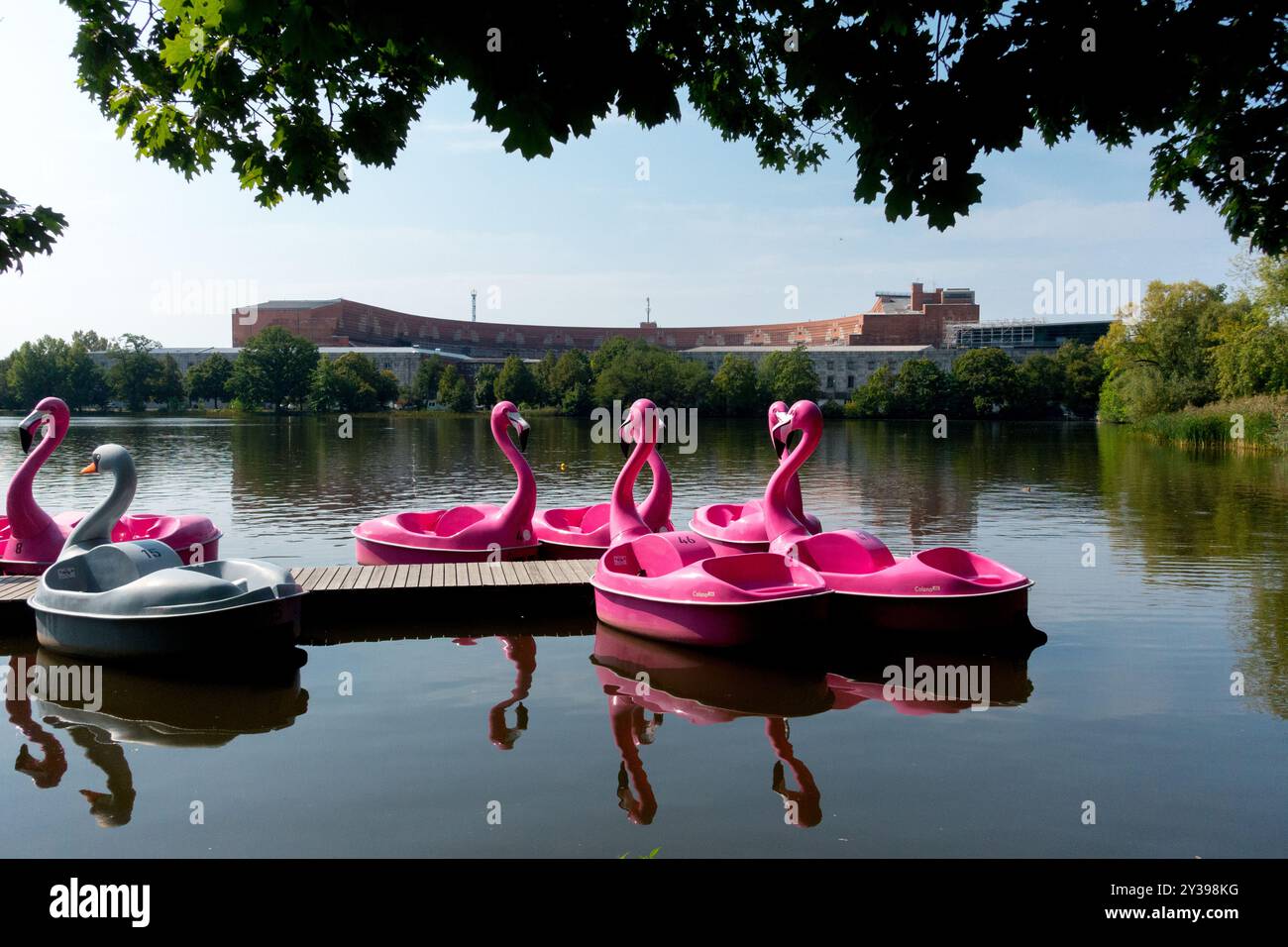 Pink pedal boat boats swan swans lake hi-res stock photography and ...