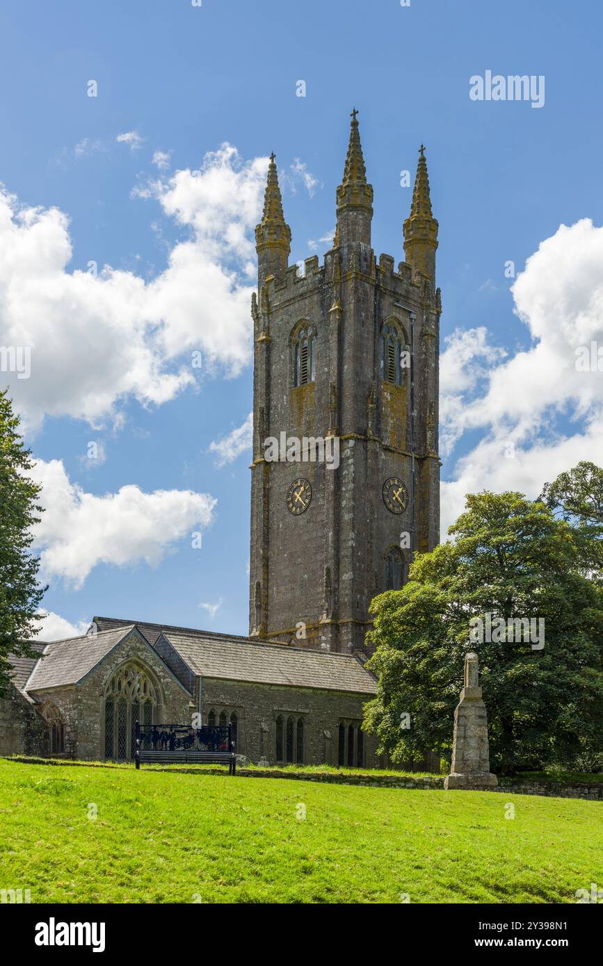 The Church of Saint Pancras in the village of Widecombe-in-the-Moor in ...
