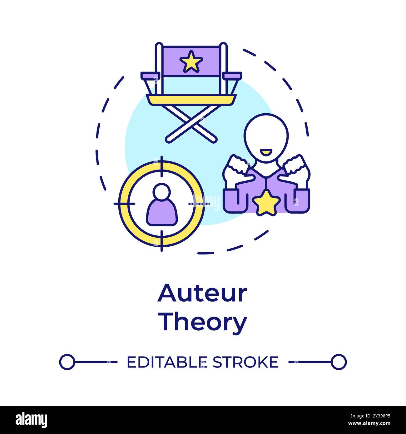 Auteur theory multi color concept icon Stock Vector Image & Art - Alamy