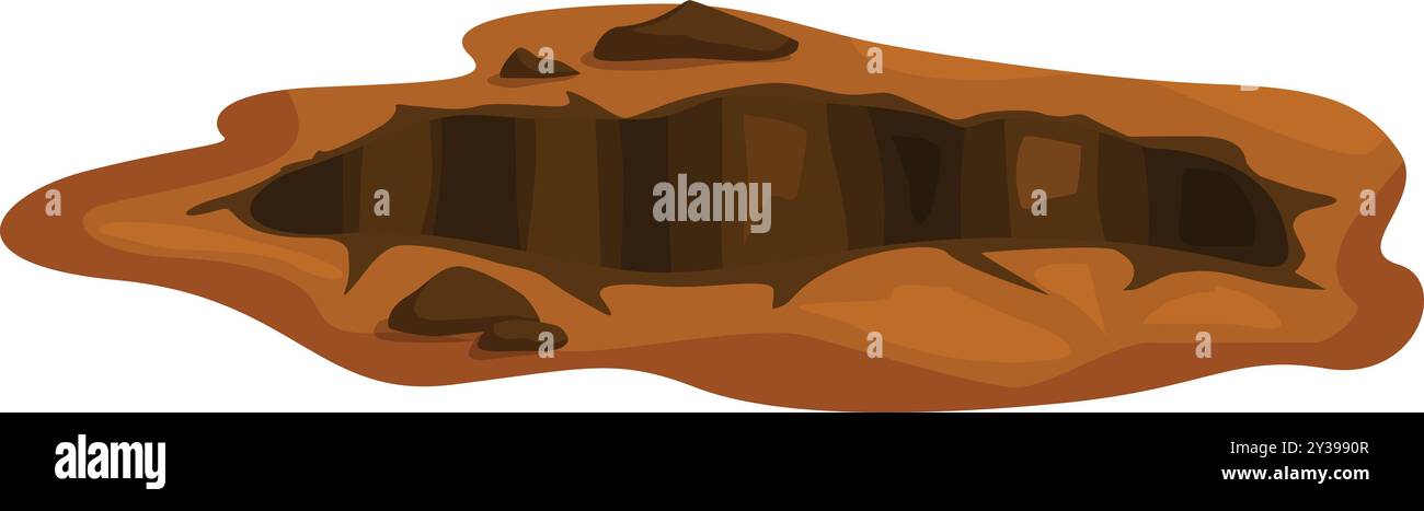 Large crack opening in the ground, creating a deep chasm Stock Vector ...