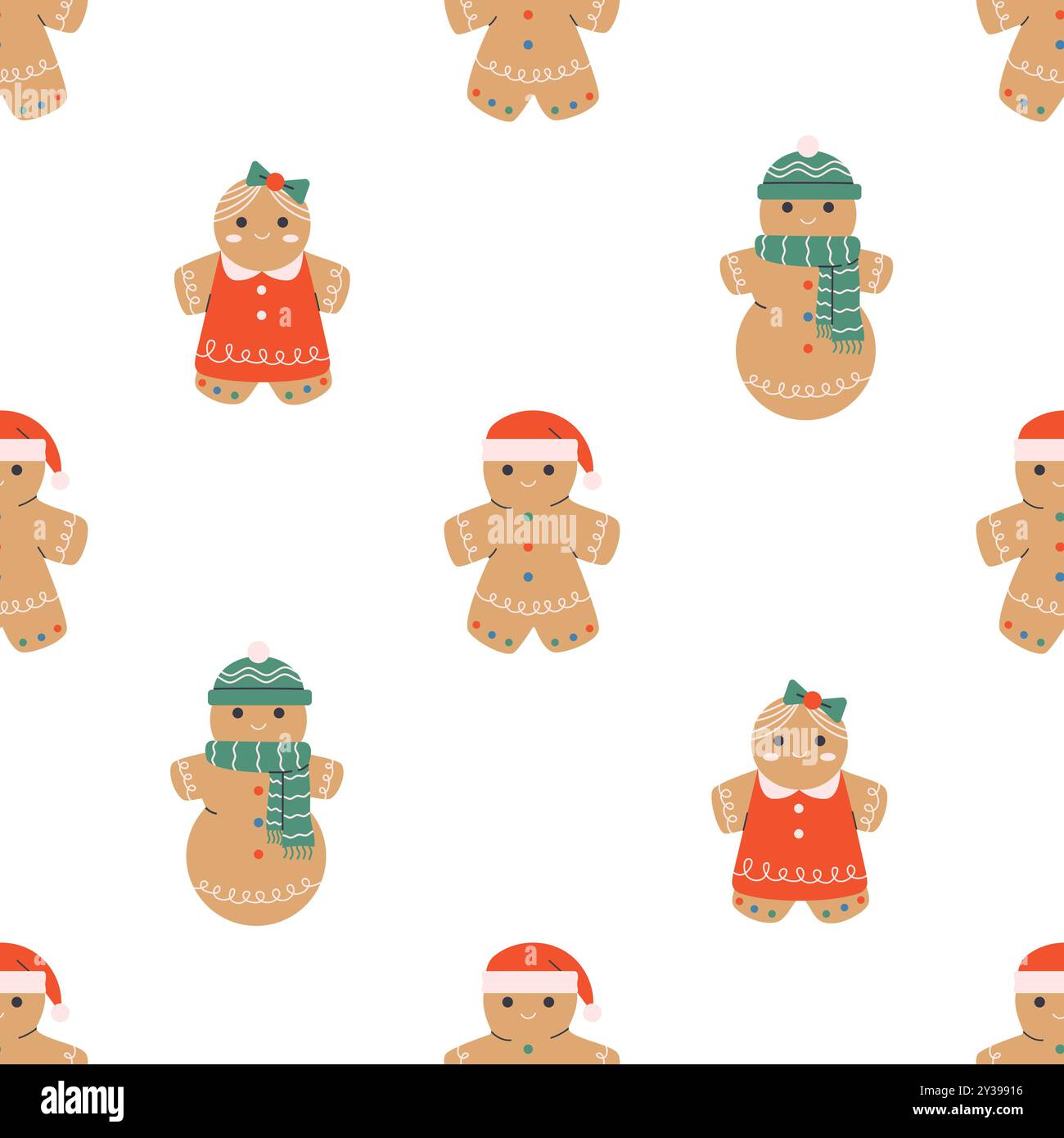 Gingerbread cookies seamless Stock Vector Images - Alamy
