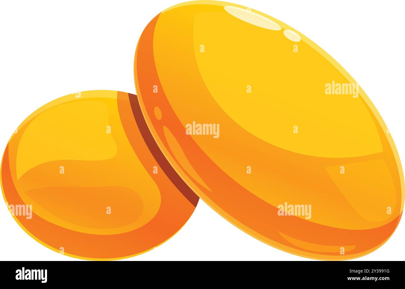 Cartoon style illustration of two shiny gold coins, isolated on white ...