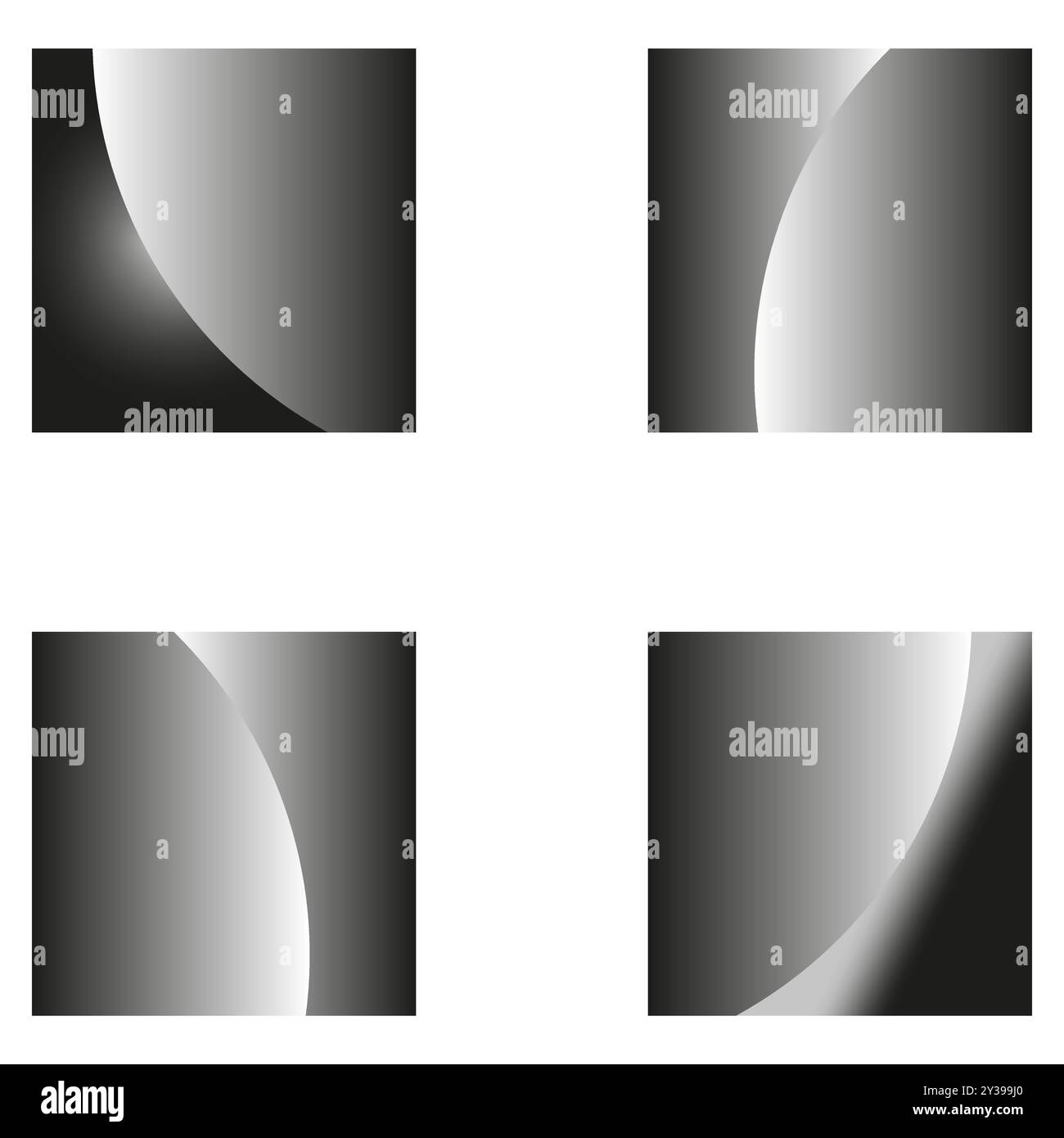 Abstract Gradient Squares Four Variations With Light And Dark Shading Smooth Curved