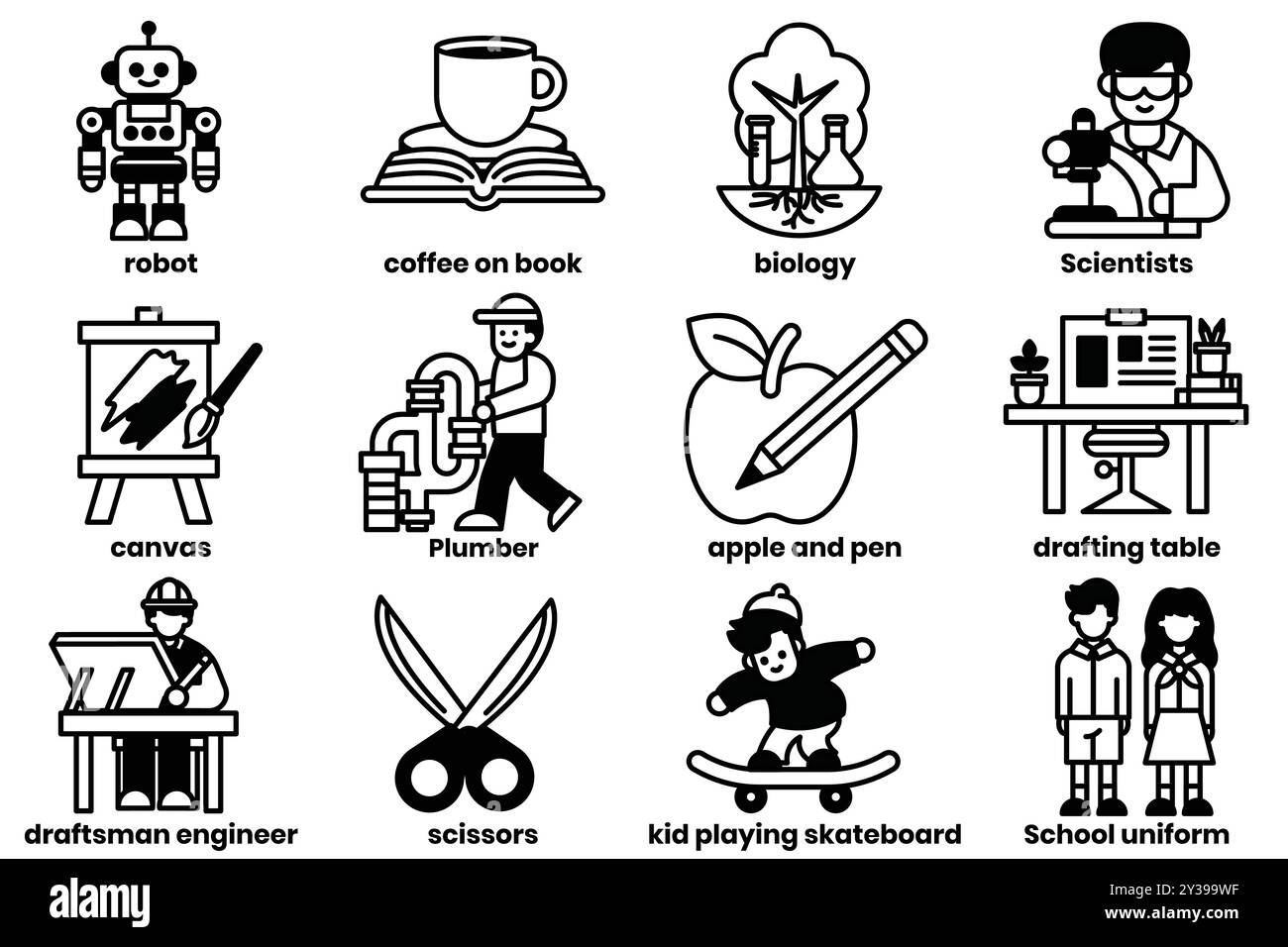 School subjects art Black and White Stock Photos & Images - Alamy