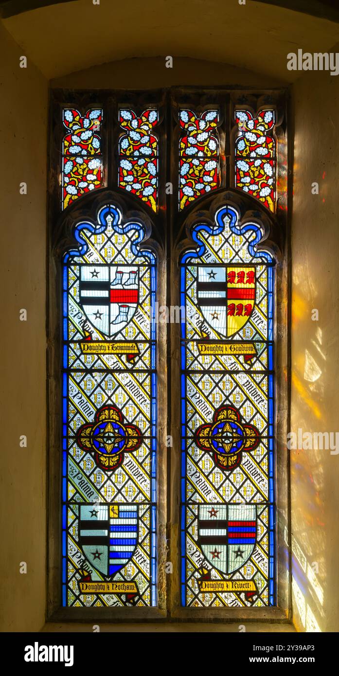 Stained glass window Doughty family crest by Thomas Willement c 1843 ...
