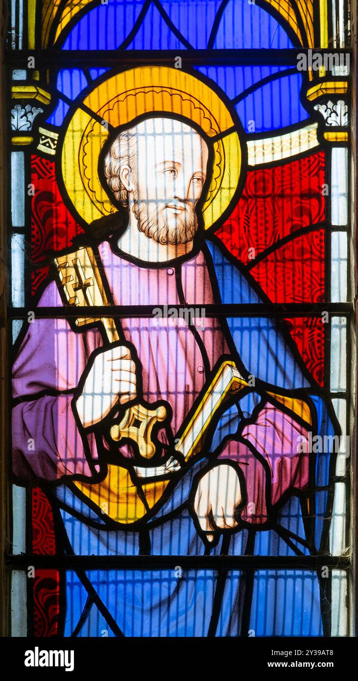 Stained glass window of Saint Peter by Thomas Willement 1848, Theberton ...
