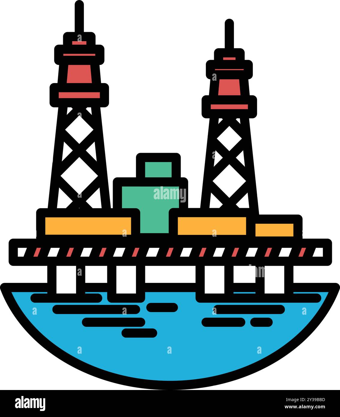 Large offshore oil rig Stock Vector Images - Alamy