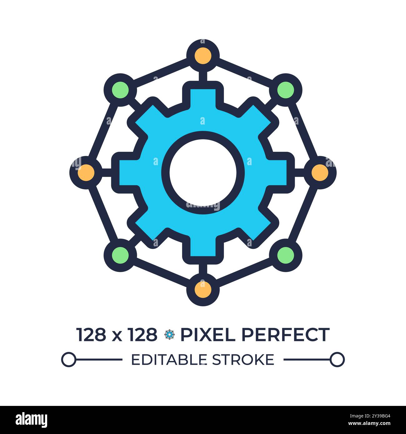 Automation process RGB pixel perfect color icon Stock Vector Image ...