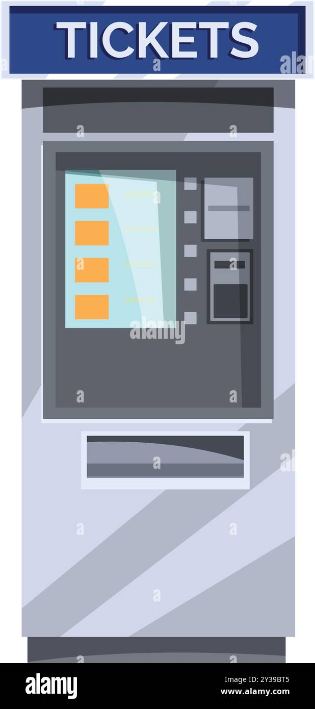 Modern automatic ticket machine issuing transportation pass for train ...