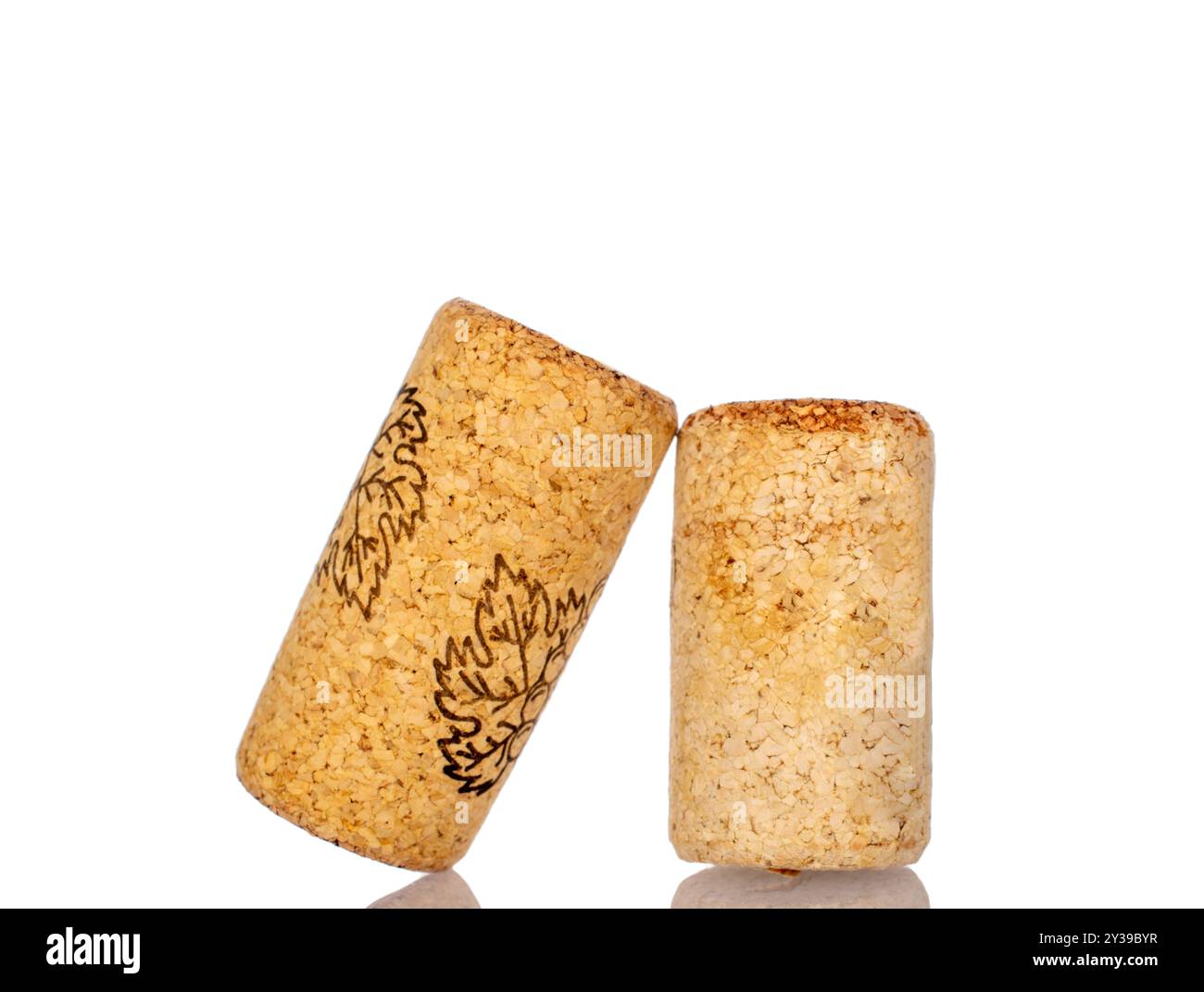 Two wine corks, macro, isolated on white background Stock Photo - Alamy