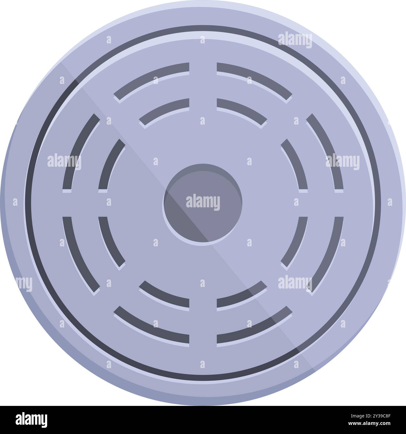 Round manhole cover made of metal, an element of the urban sewer system ...