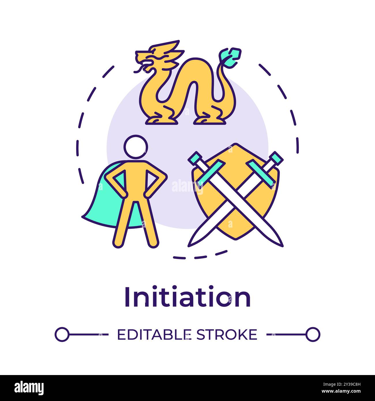 Journey story initiation multi color concept icon Stock Vector Image ...