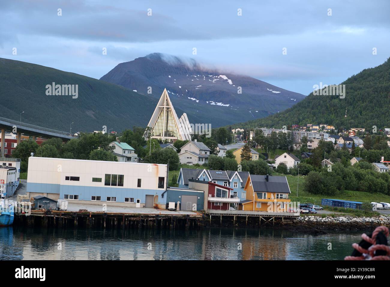 View of the Arctic Cathedral in the Norwegian city of Tromso Stock ...
