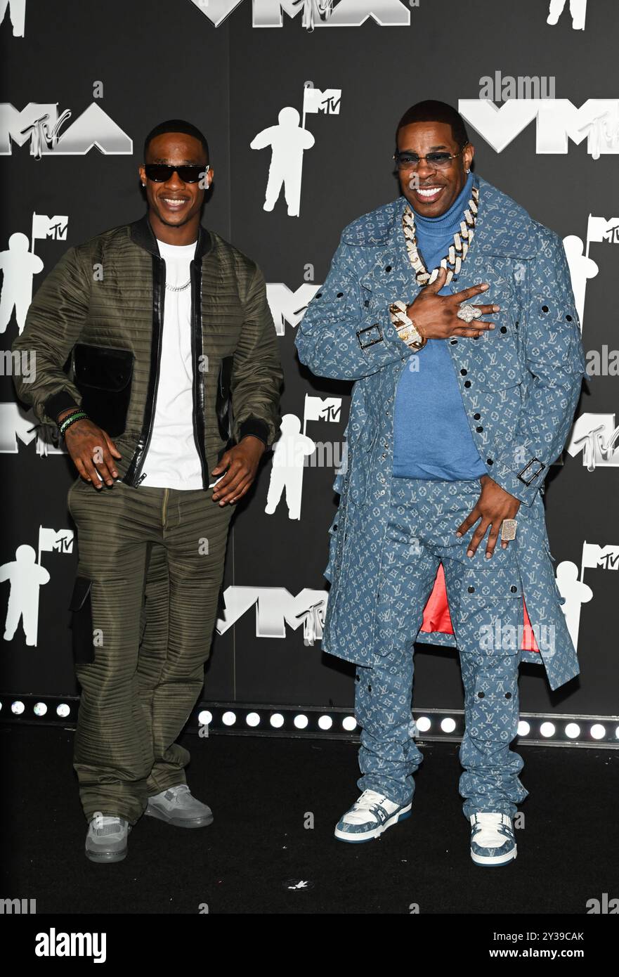 Elmont, USA. 11th Sep, 2024. Trillian and Busta Rhymes at the 2024 MTV ...