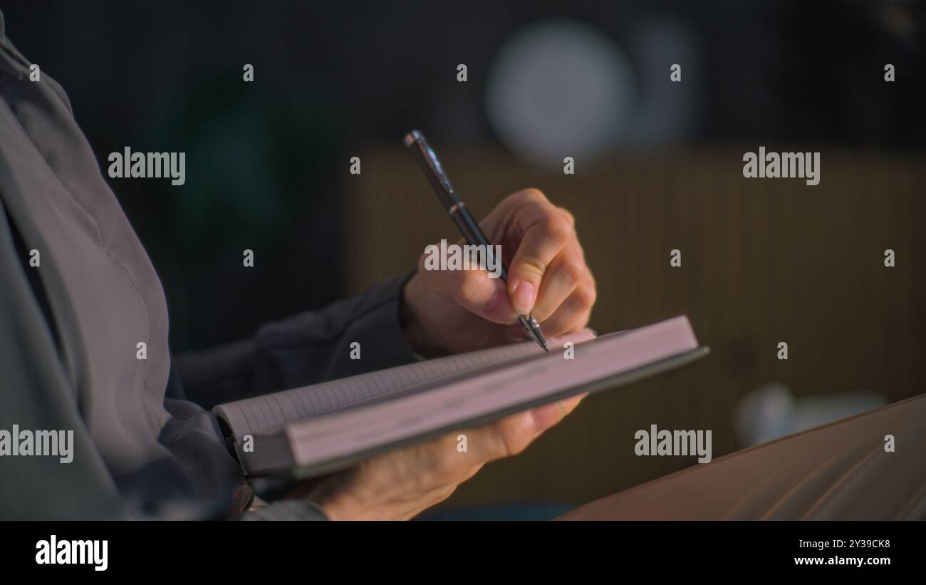 Close up female psychologist writing hi-res stock photography and ...