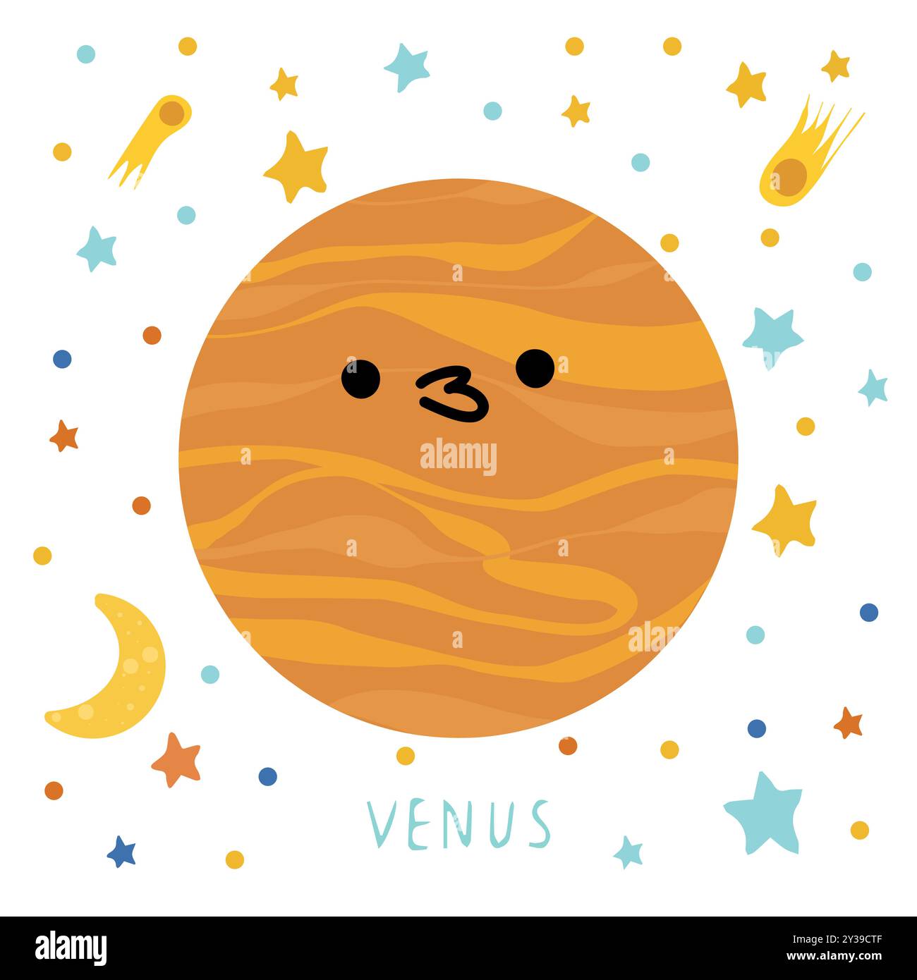 Funny venus planet cartoon illustration hi-res stock photography and ...