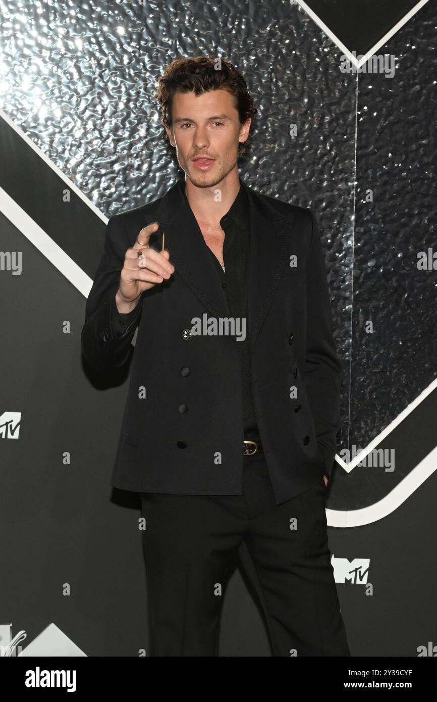 Shawn Mendes attends the 2024 MTV Video Music Awards at UBS Arena on ...
