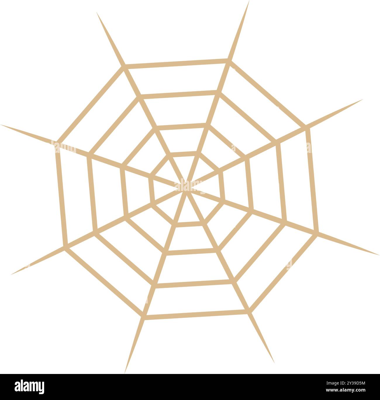 Simple spider web is catching insects on white background Stock Vector ...