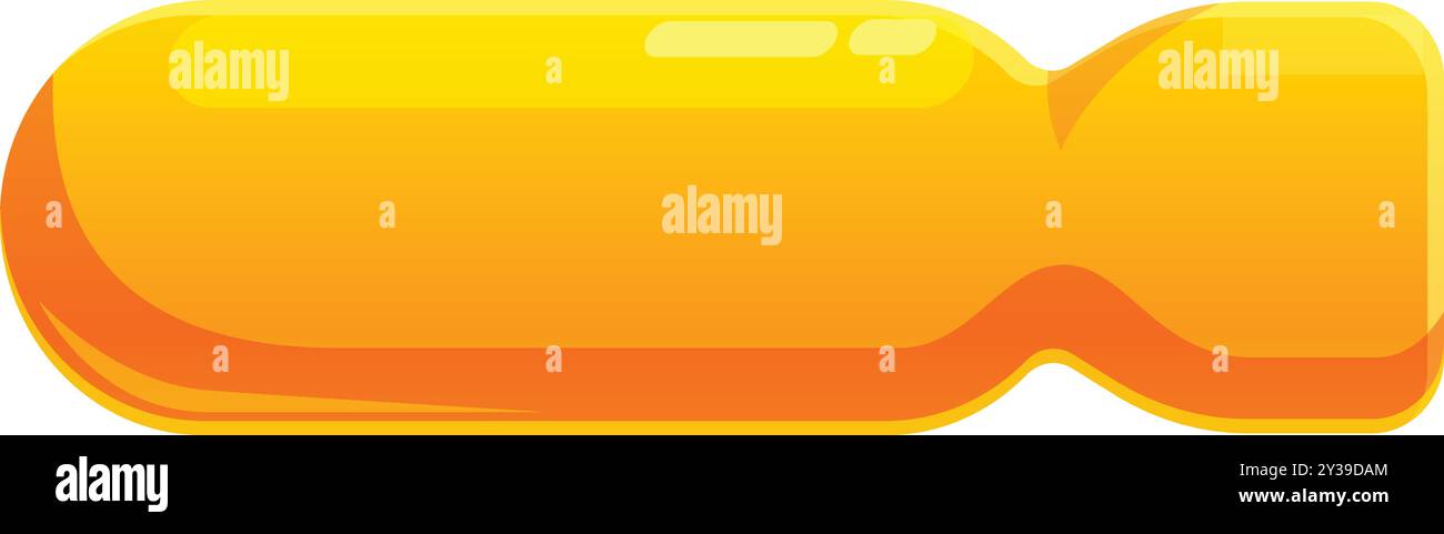 Cartoon bomb dropping, with yellow body and tail, for game ui design ...