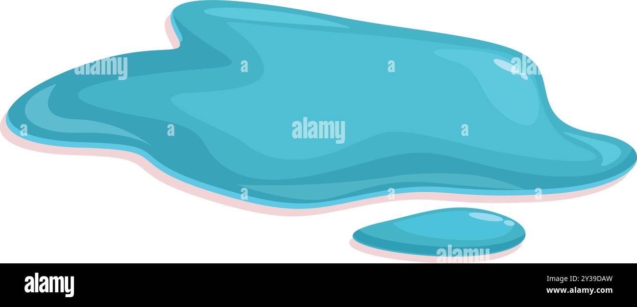 Cartoon puddle of water spreading on the ground Stock Vector Image ...