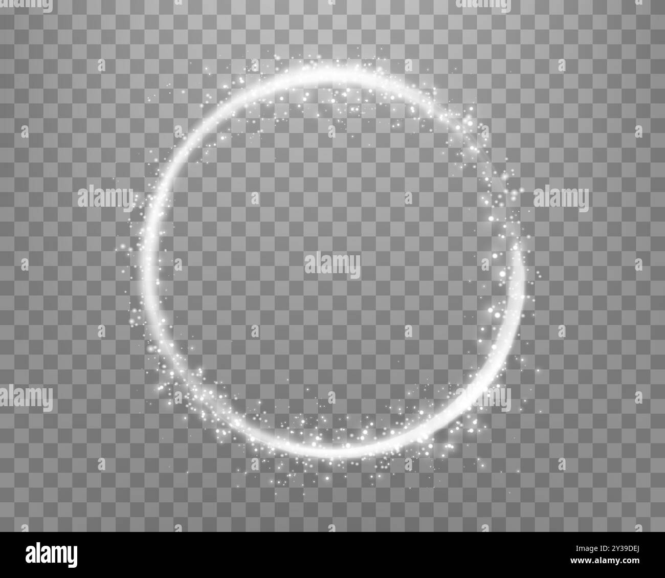 Silver magic ring with glowing. Neon realistic energy flare halo ring ...