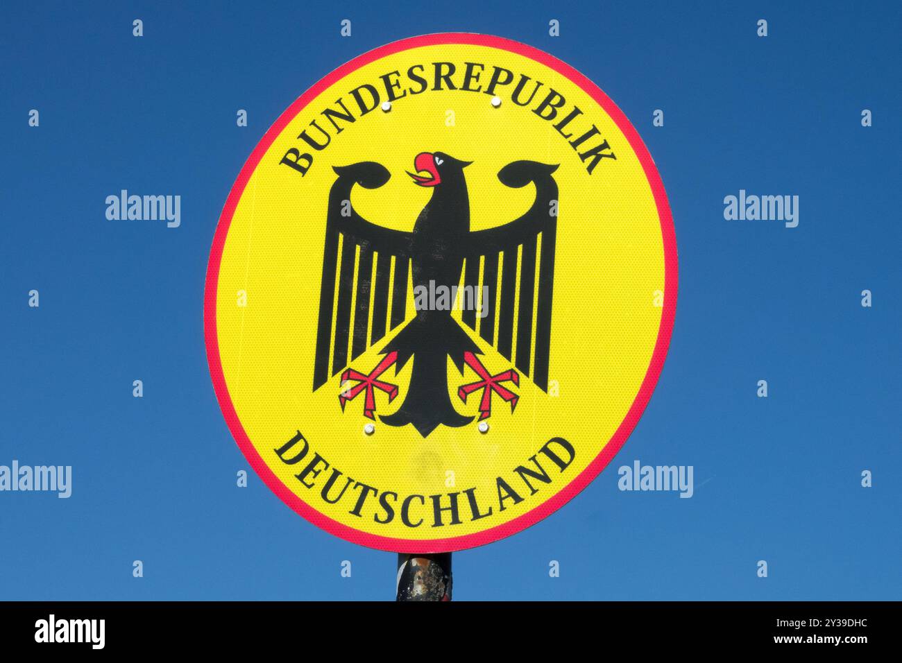 Sign, Border, Bundes Republic Deutschland, Saxony Germany Europe German ...