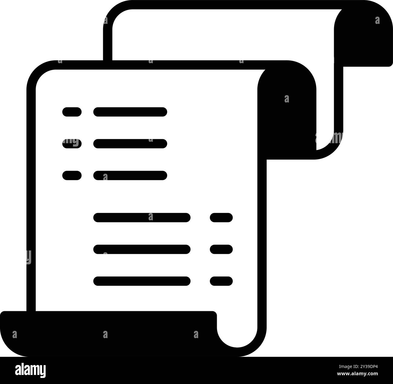 A cartoonish drawing of receipt in a line style Stock Vector Image ...