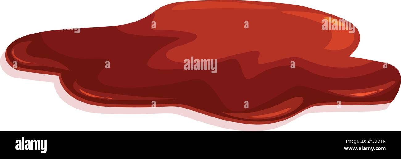 Cartoon puddle of red liquid spreading on the floor, isolated on white ...