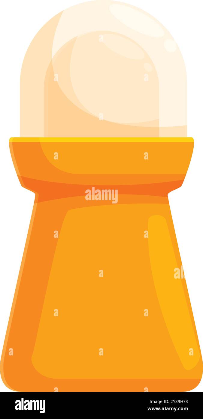 Cartoon style orange deodorant stick standing upright on a white ...