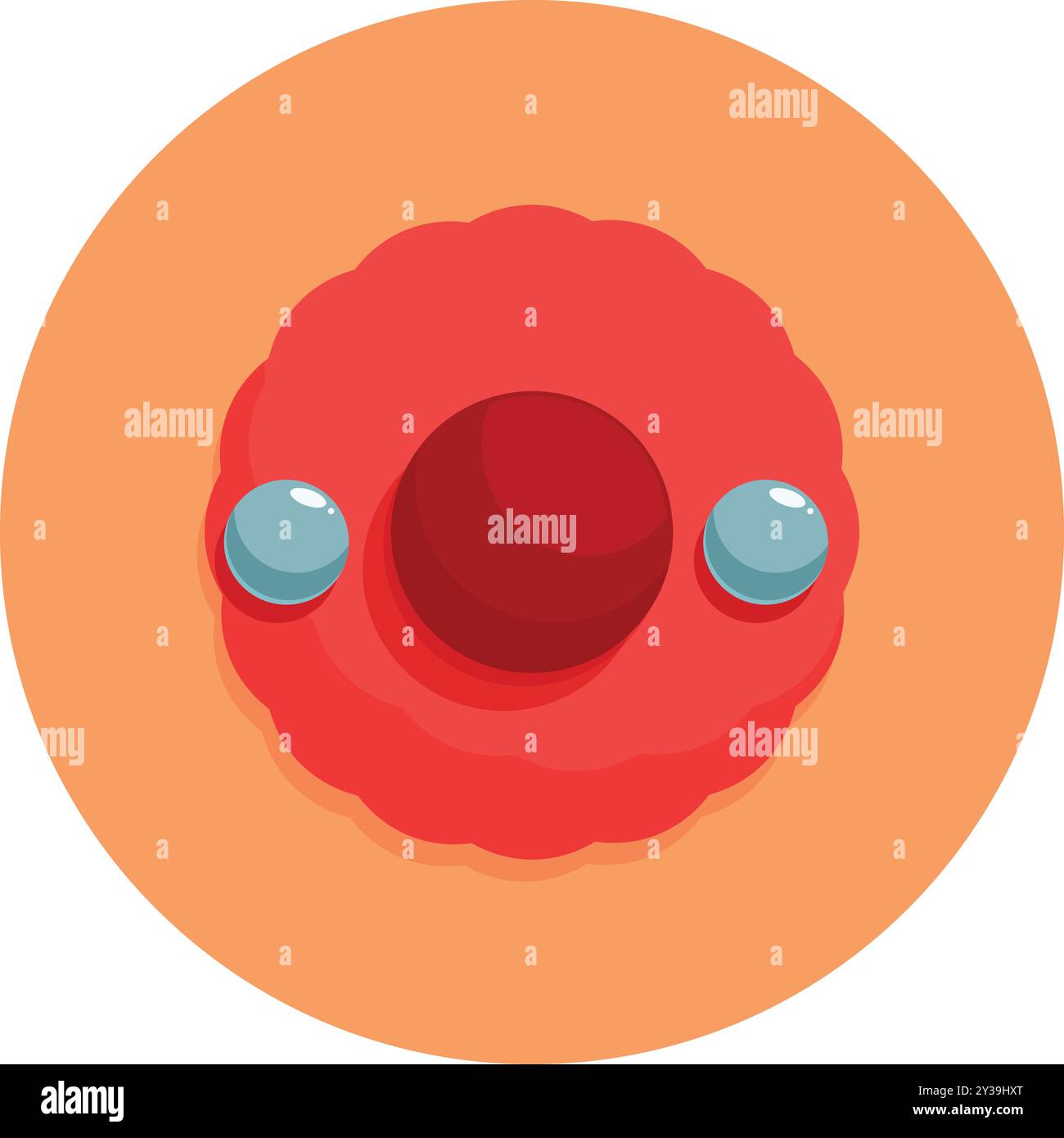 Scientific Illustration Of An Oxygen Atom Model With Nucleus And Electrons Rotating Around It On