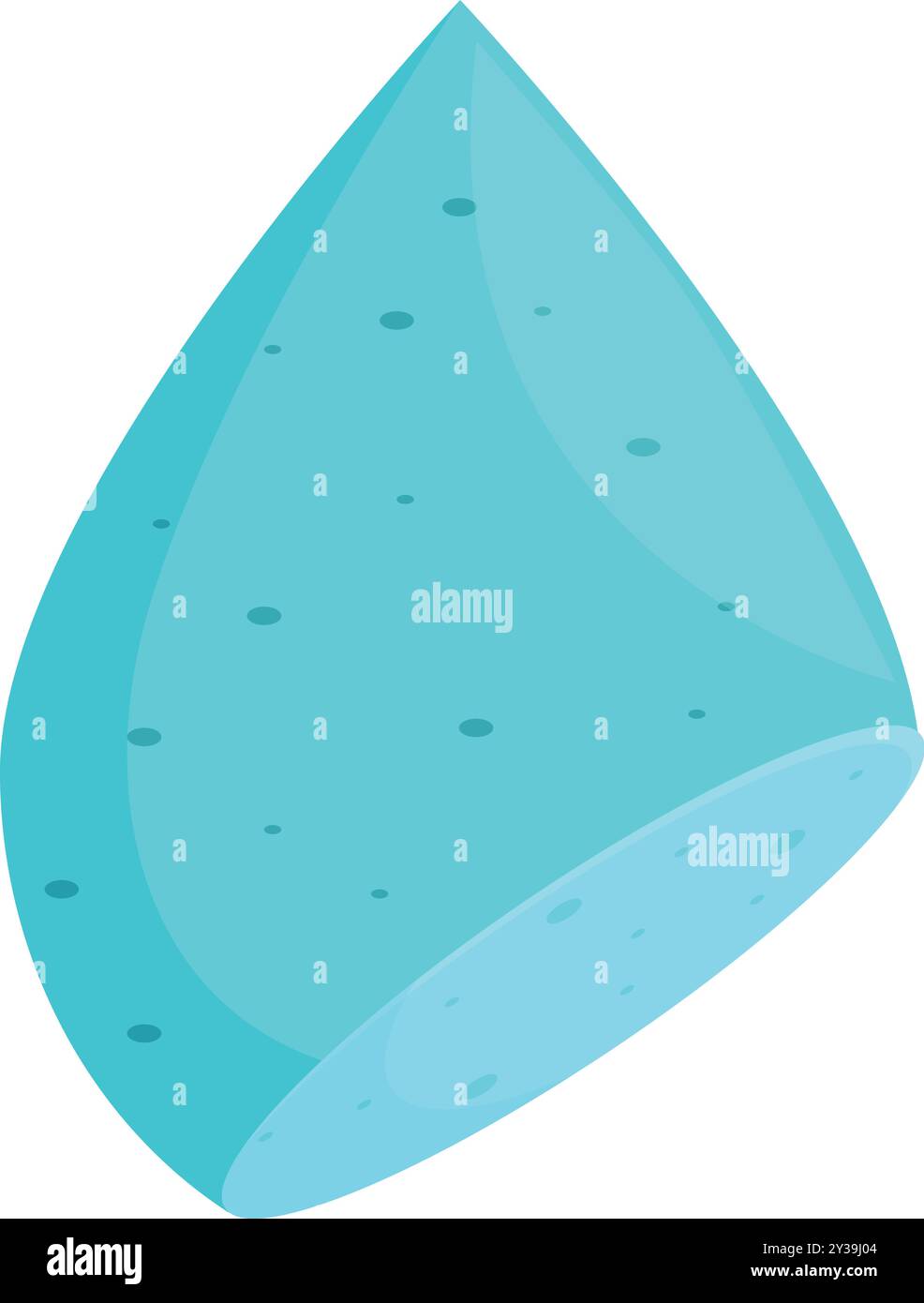 Cartoon style water drop falling down with air bubbles inside, isolated ...