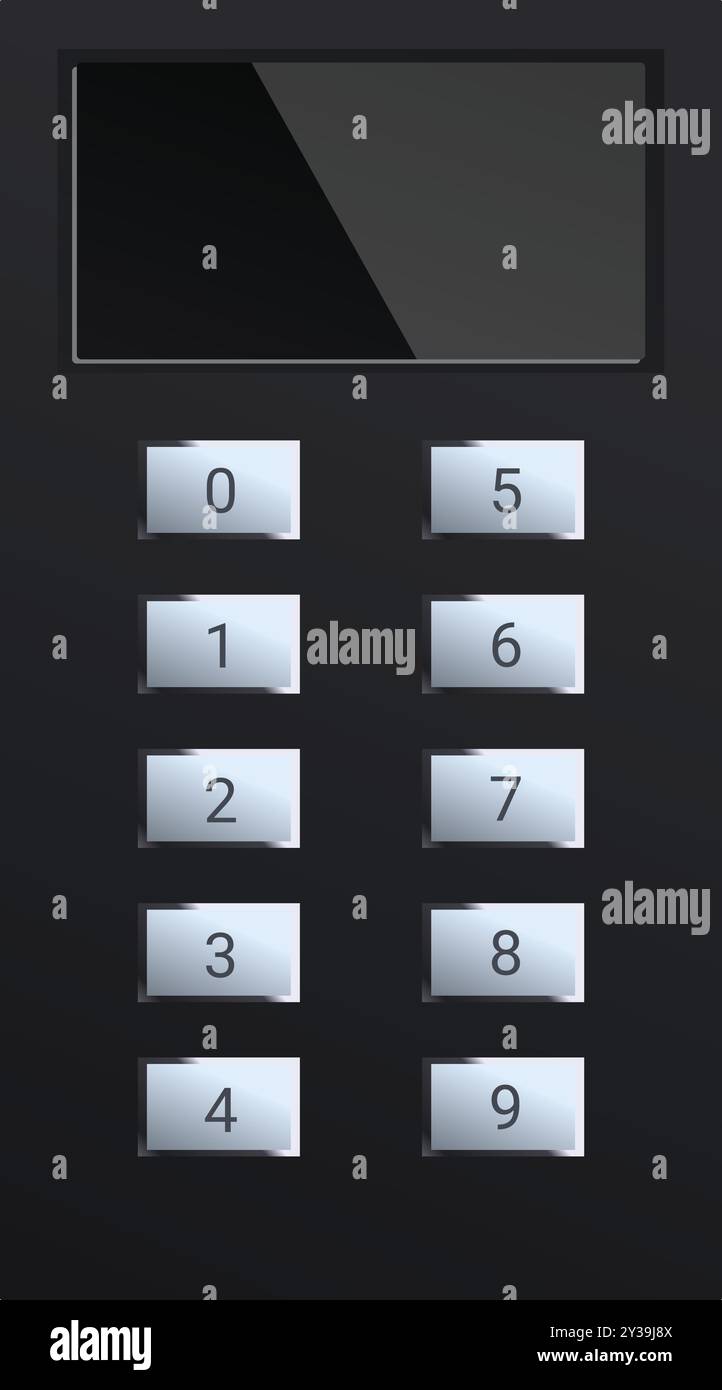 Black security keypad is showing a blank screen for adding your own ...