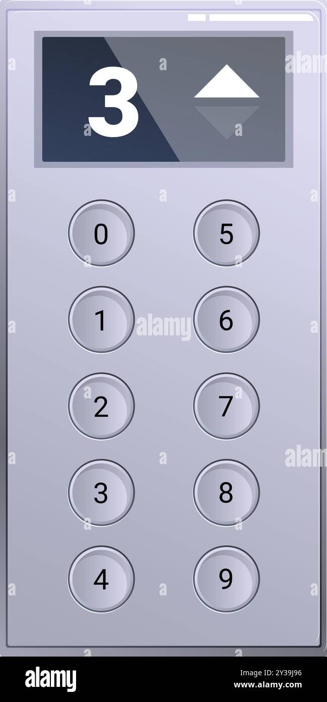 Illustration of a modern elevator control panel with round buttons ...