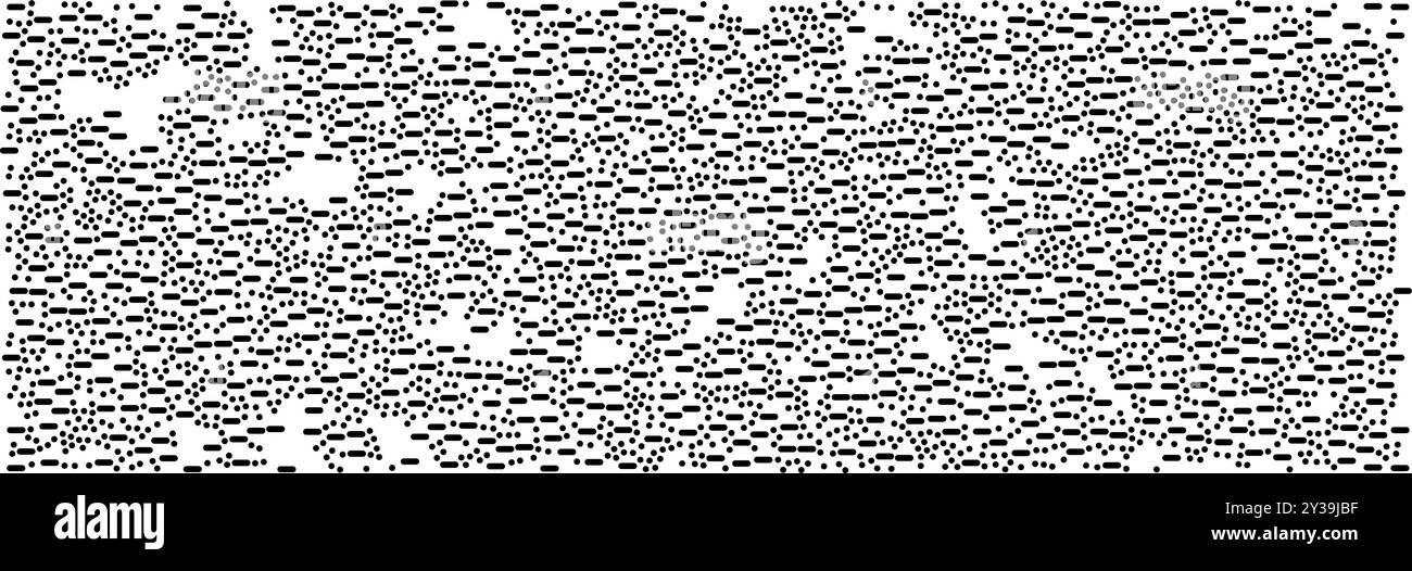 Abstract seamless pattern with Morse code points and dashes. Irregular bw bg with specific signs ...