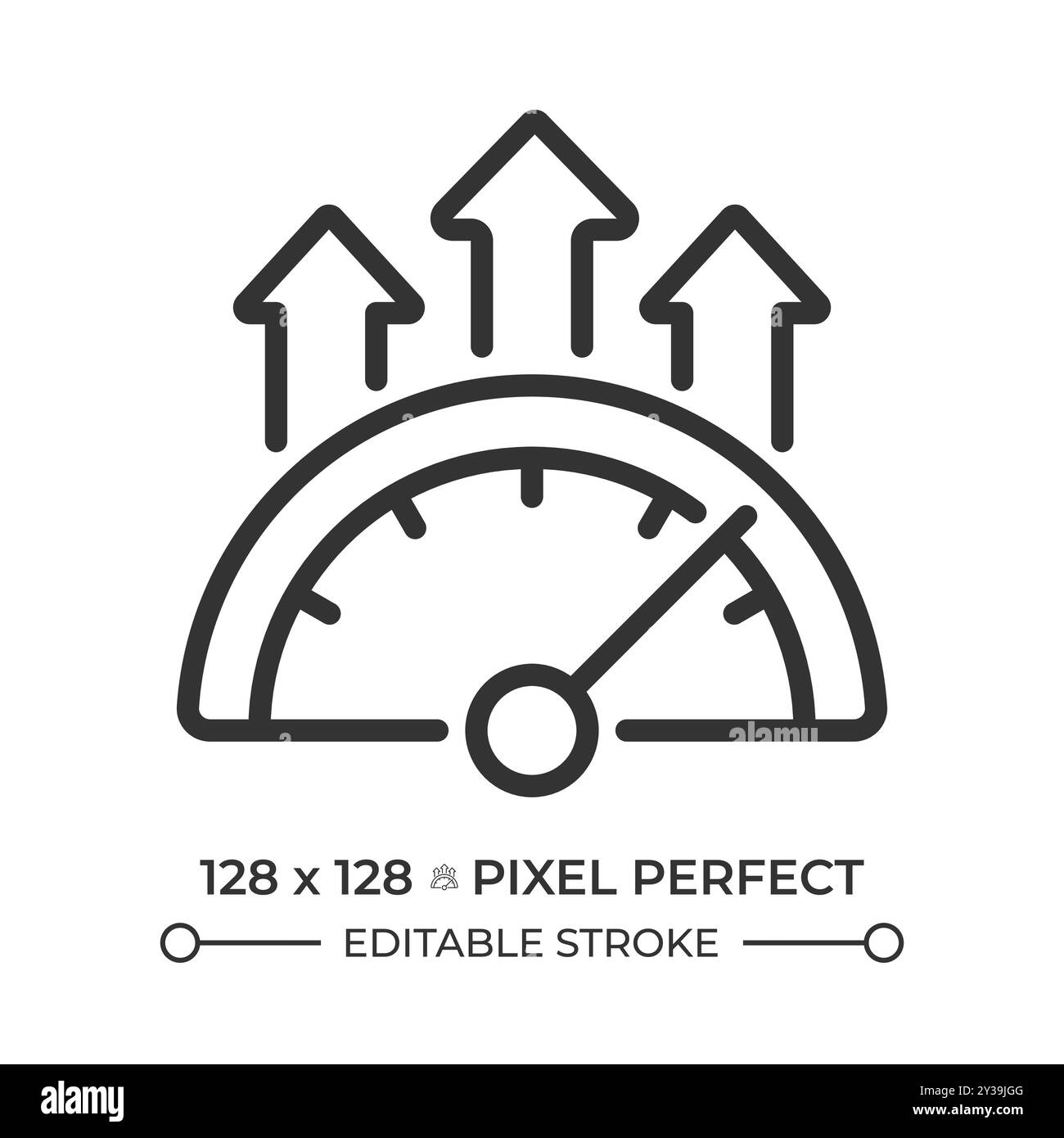 Efficiency meter pixel perfect linear icon Stock Vector Image & Art - Alamy