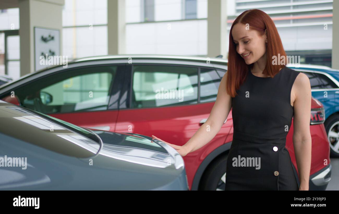 Happy smiling rich customer Caucasian woman smile client buyer female ...