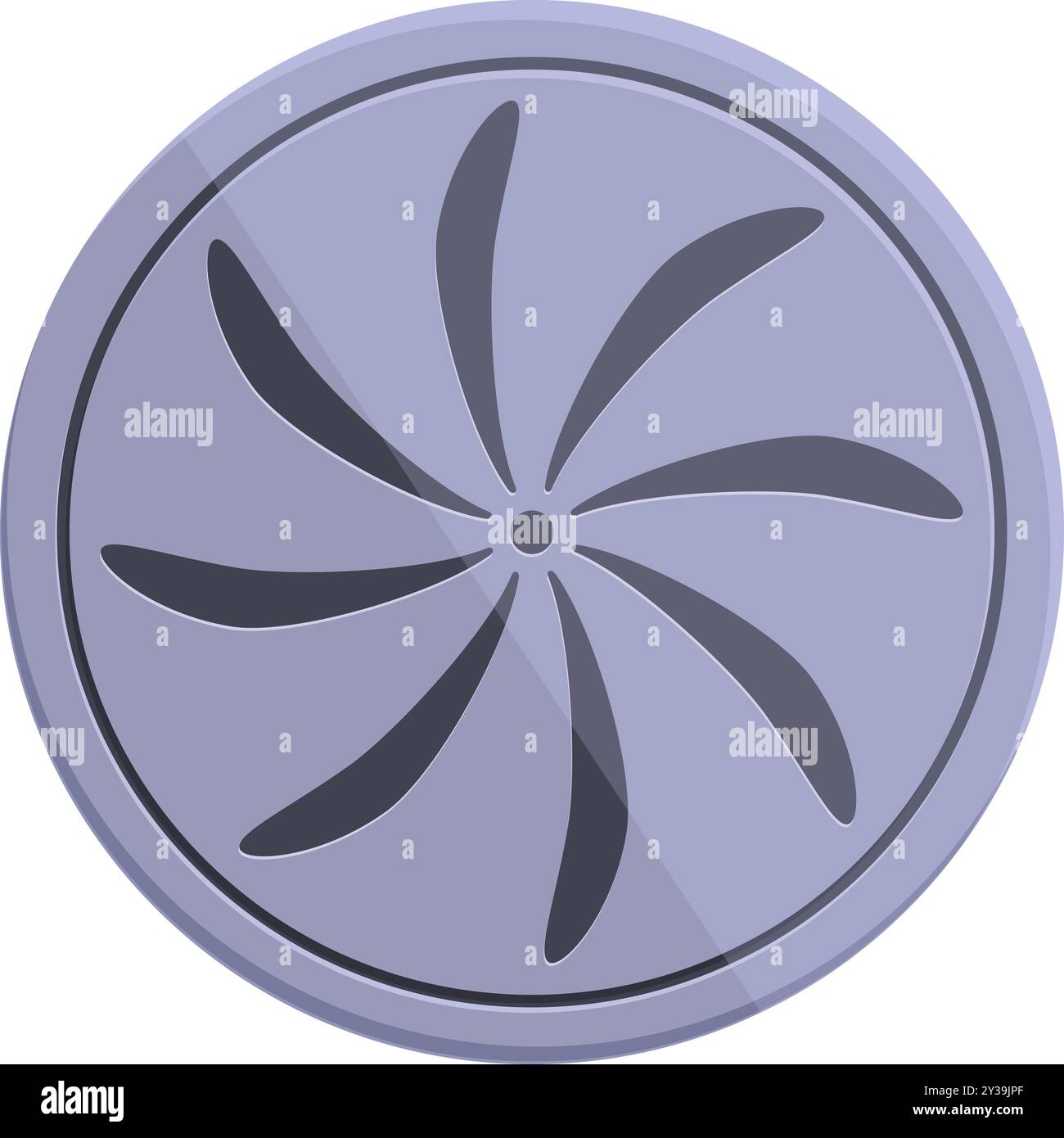 Round ventilation grille with rotating blades creating airflow in ...