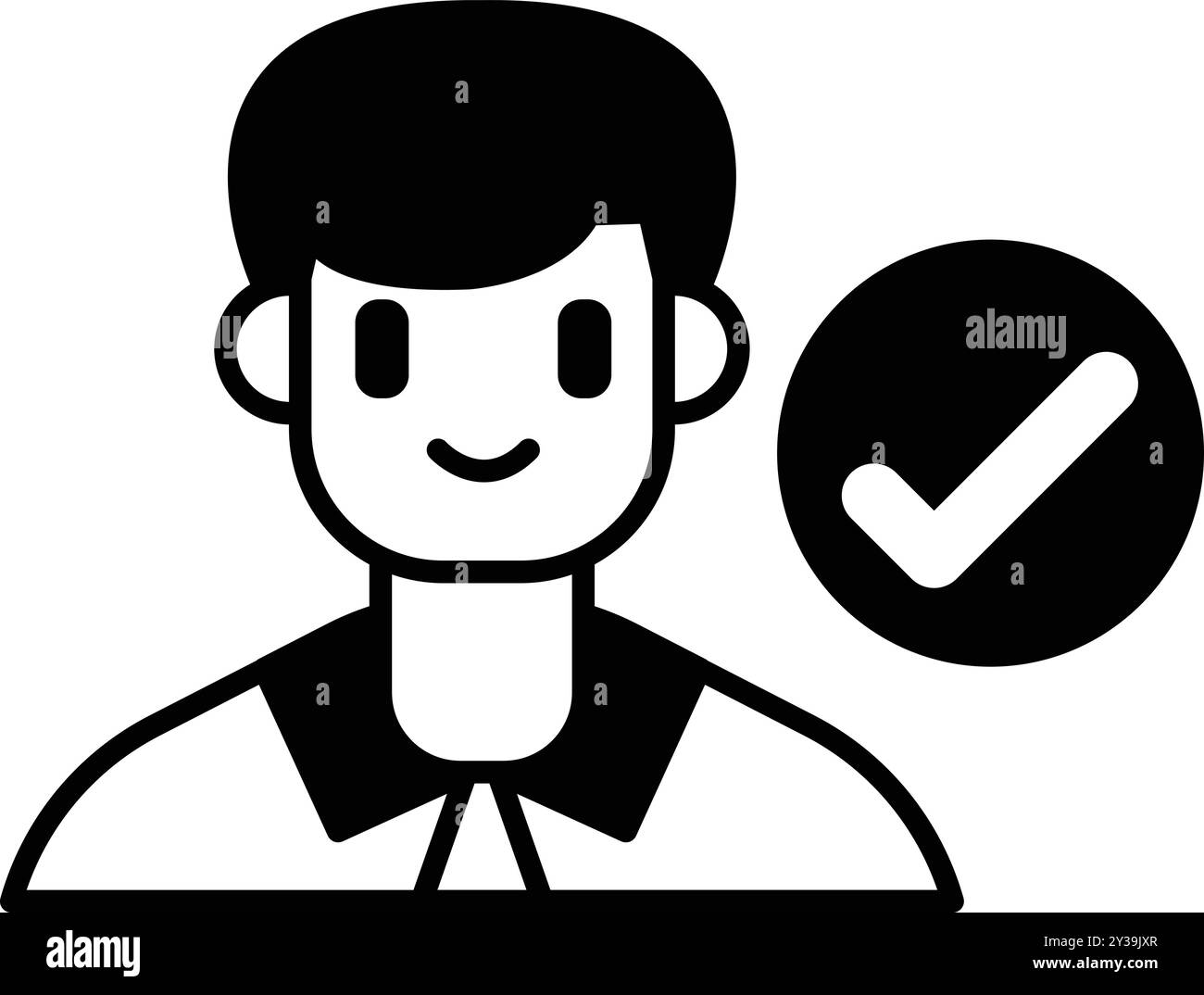 White guy check mark Stock Vector Images - Alamy