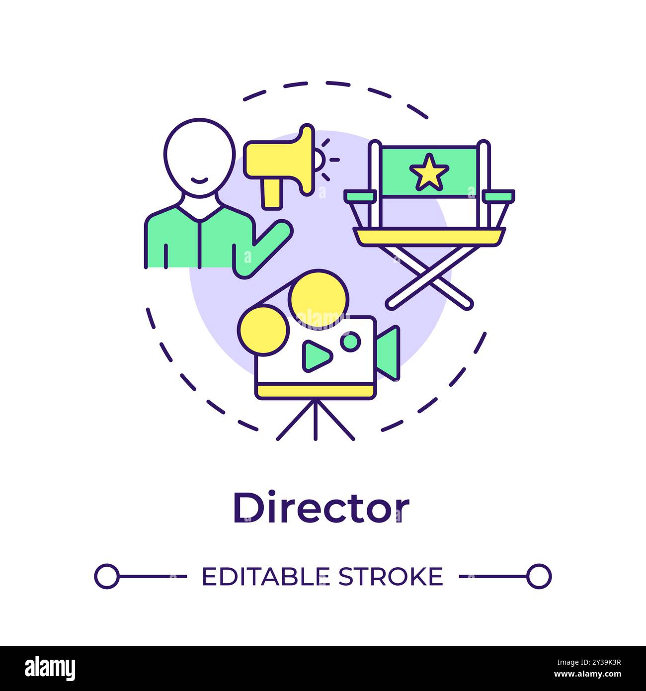 Film director multi color concept icon Stock Vector Image & Art - Alamy