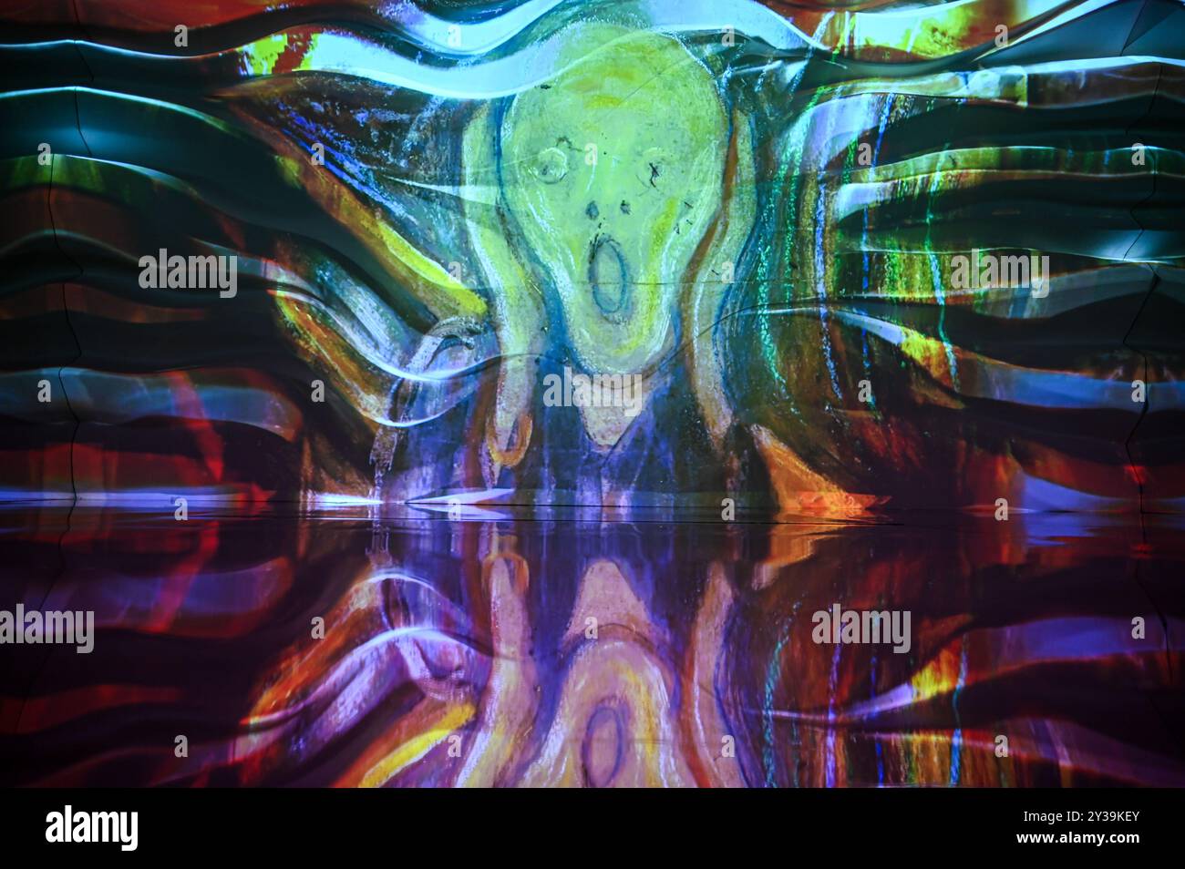 Immersive projections of 'The Scream' during the press preview of the ...