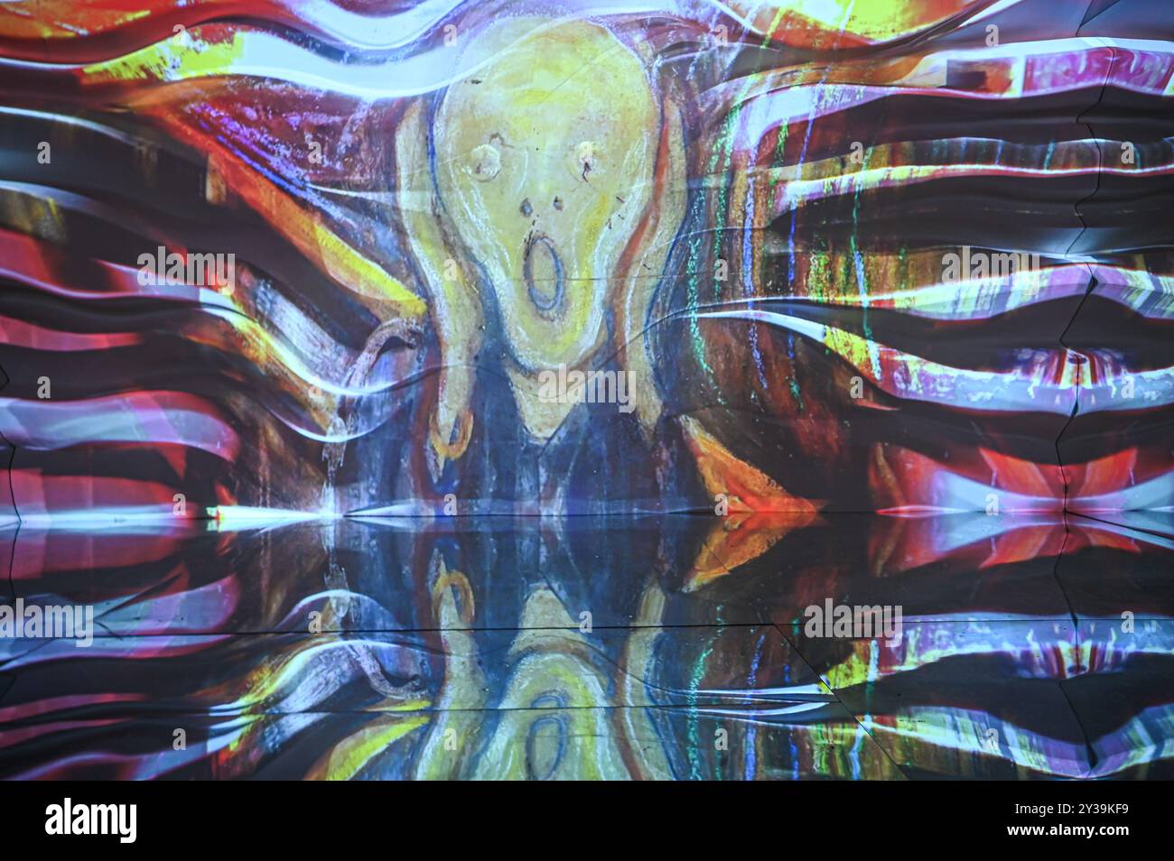 An immersive projection of 'The Scream' during the press preview of the ...