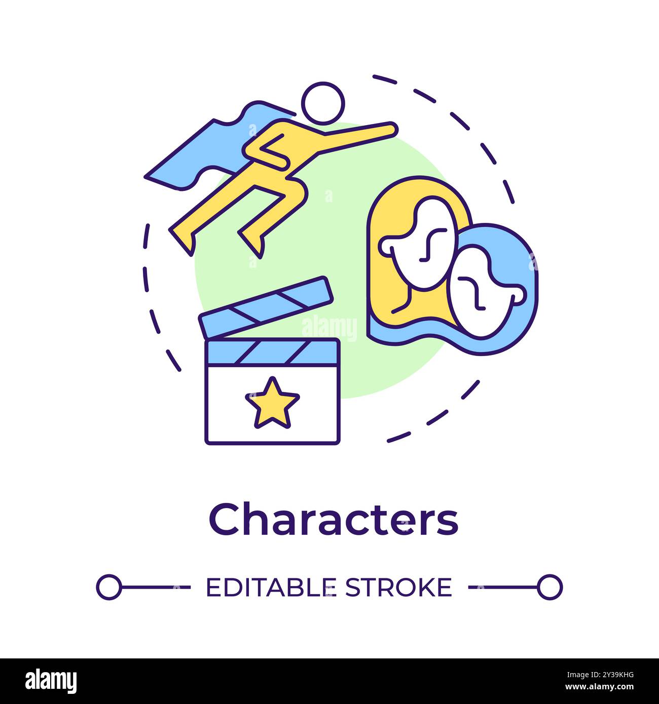 Characters multi color concept icon Stock Vector Image & Art - Alamy
