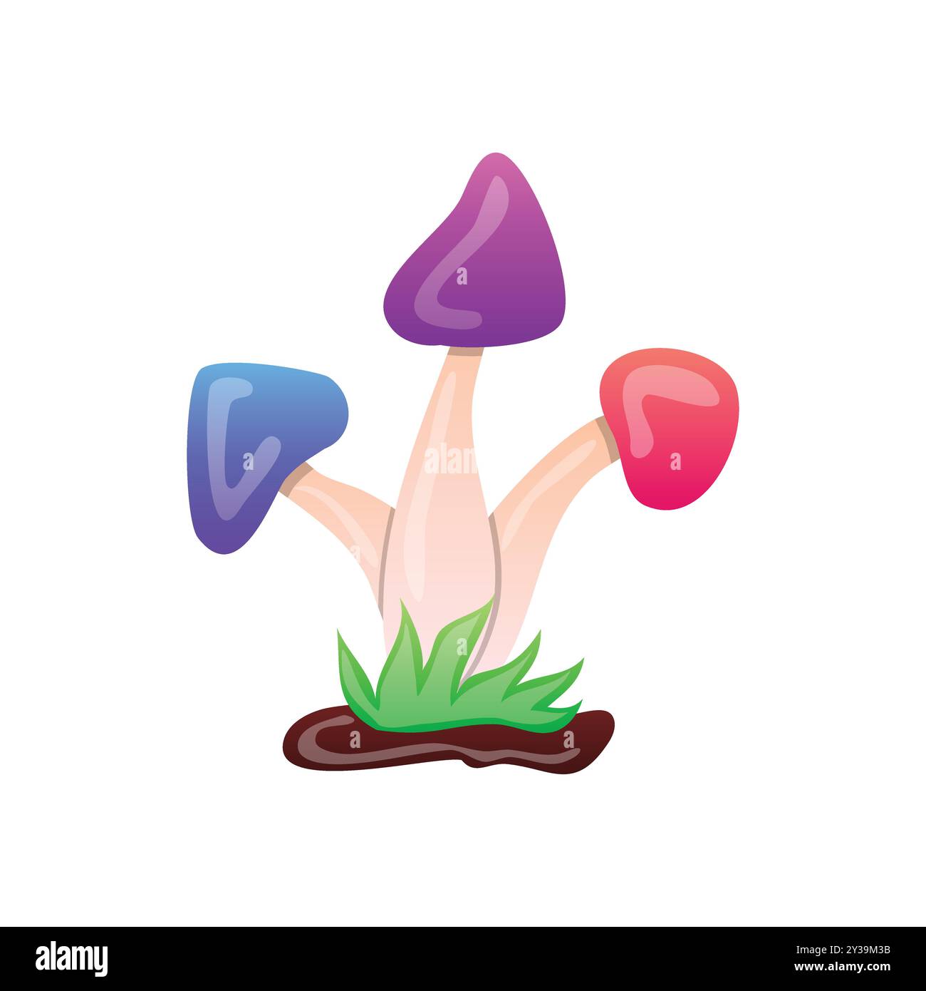 Colorful Cartoon Mushrooms - Fantasy Fungi Illustration - Vector ...